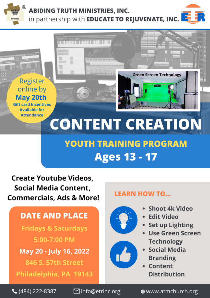 Youth Content Creation Training Program – Abiding Truth Ministries